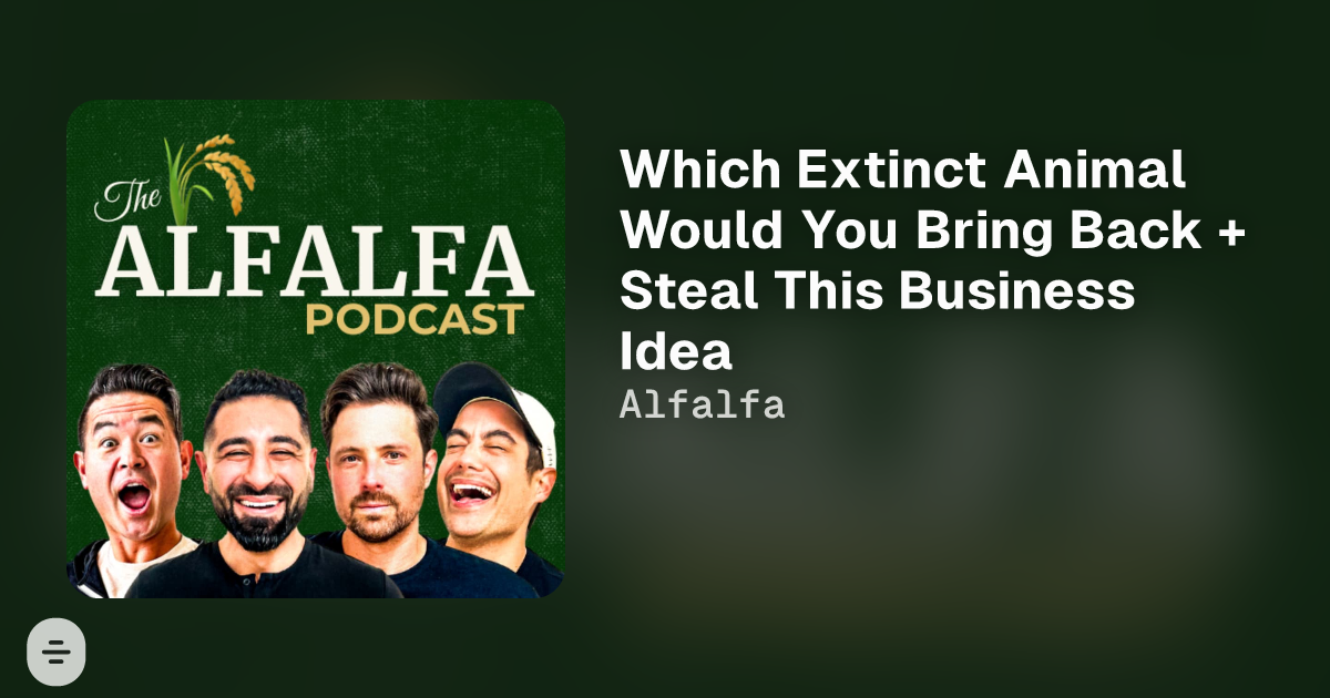 Which Extinct Animal Would You Bring Back + Steal This Business Idea ...
