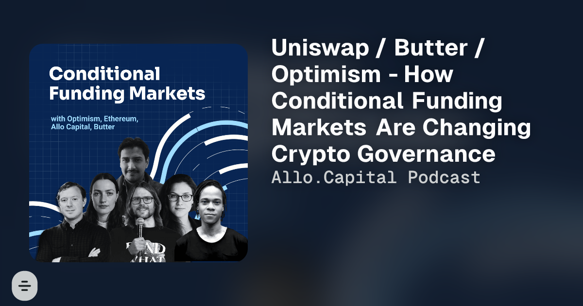 Uniswap / Butter / Optimism - How Conditional Funding Markets Are ...