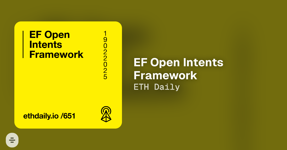 EF Open Intents Framework - ETH Daily
